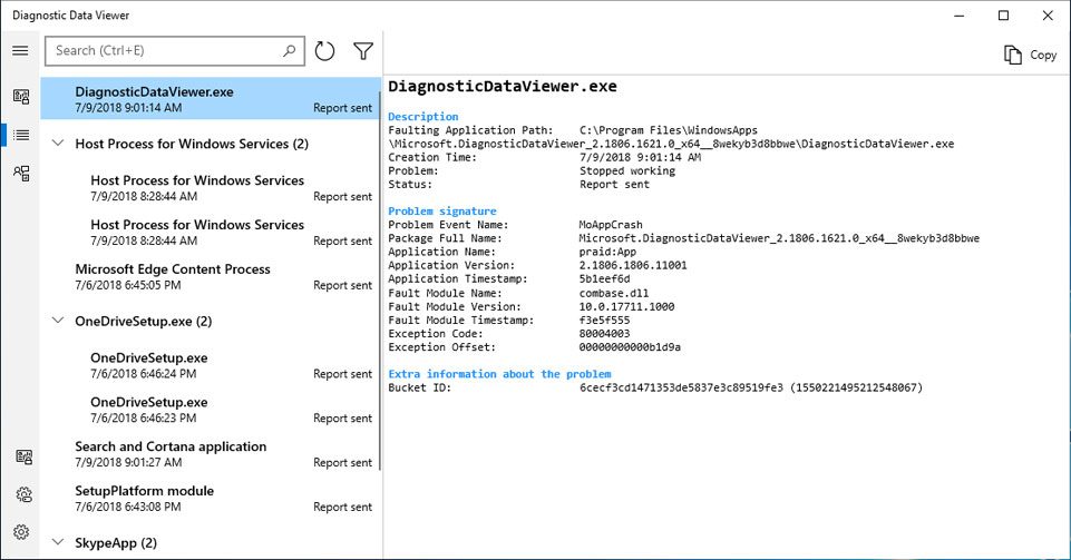 Microsoft Adding Problem Reports to the Windows 10 Diagnostic Data Viewer
