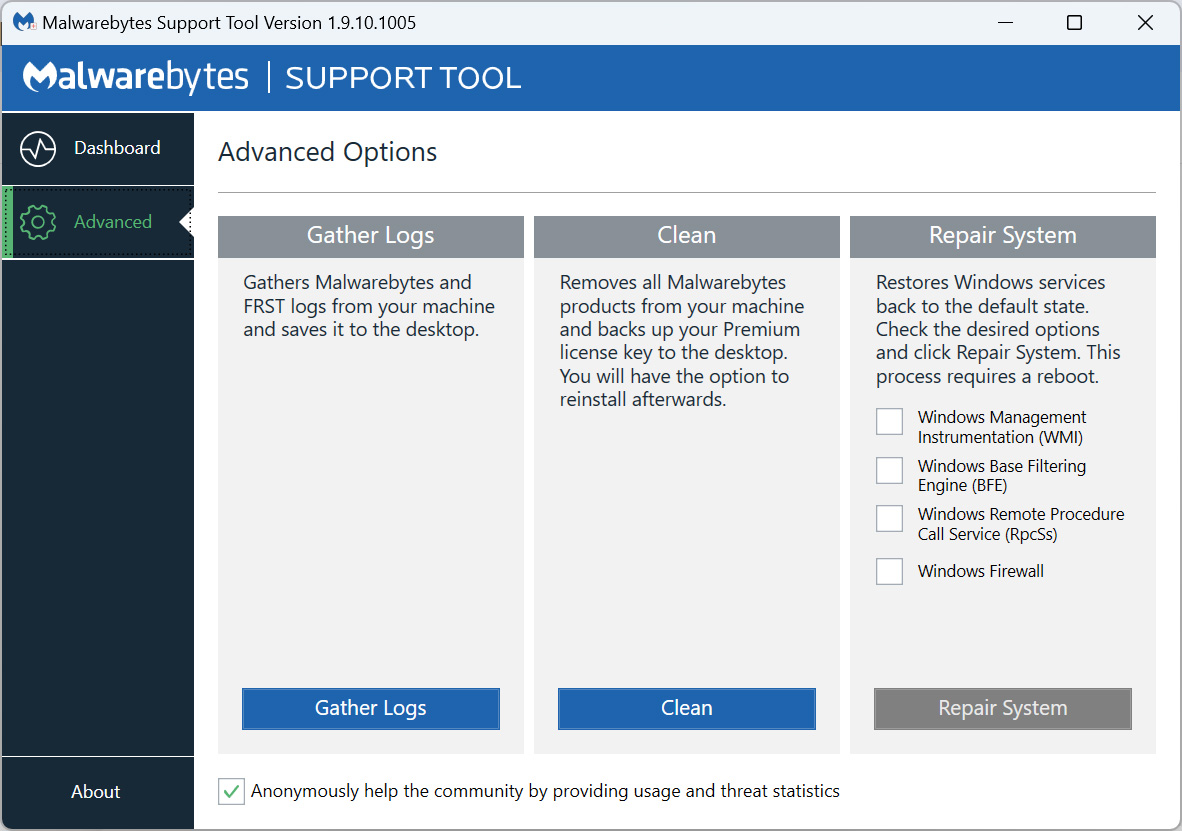 Malwarebytes removal tool store