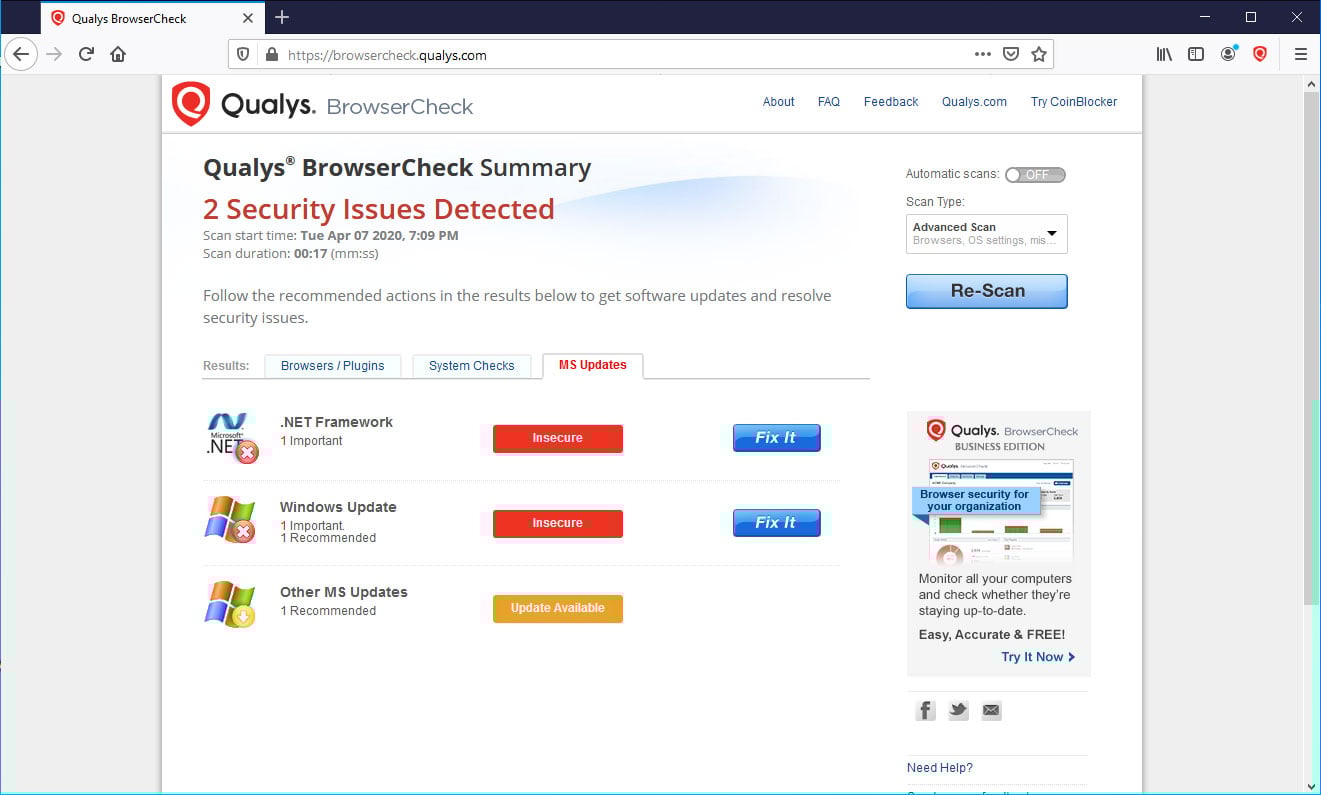 Download Qualys BrowserCheck