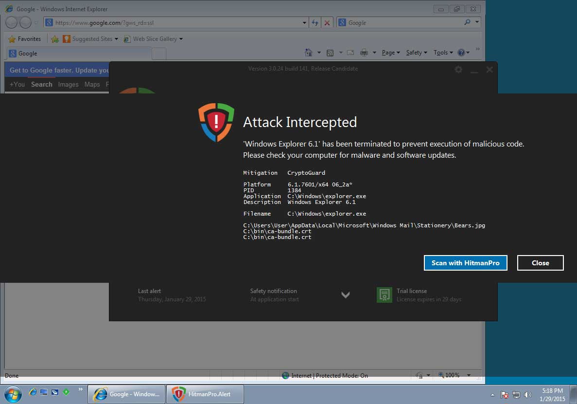 HitmanPro.Alert CryptoGuard prevents files from being taken hostage ...