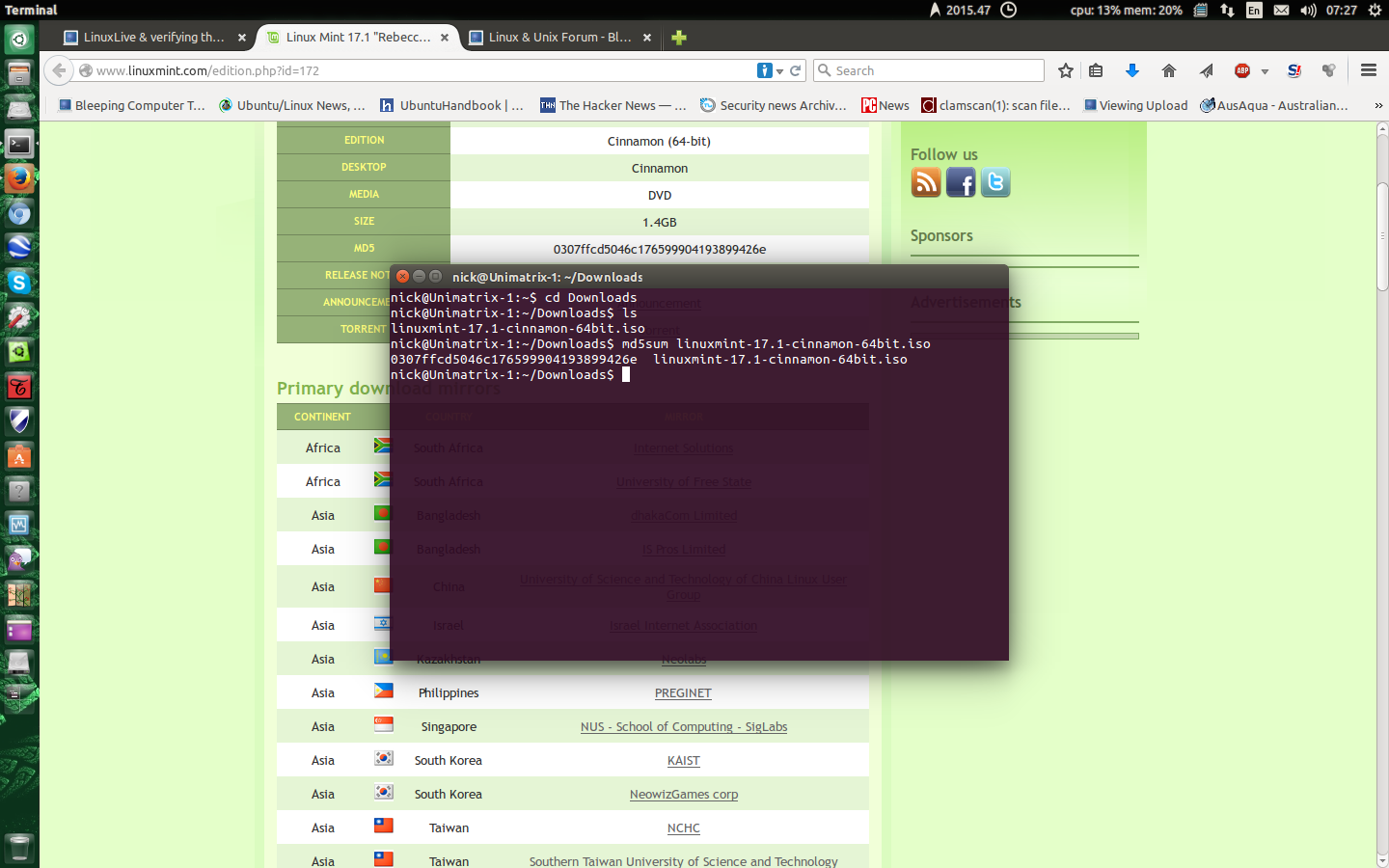 Linuxlive And Verifying The Checksum Problems Linux And Unix