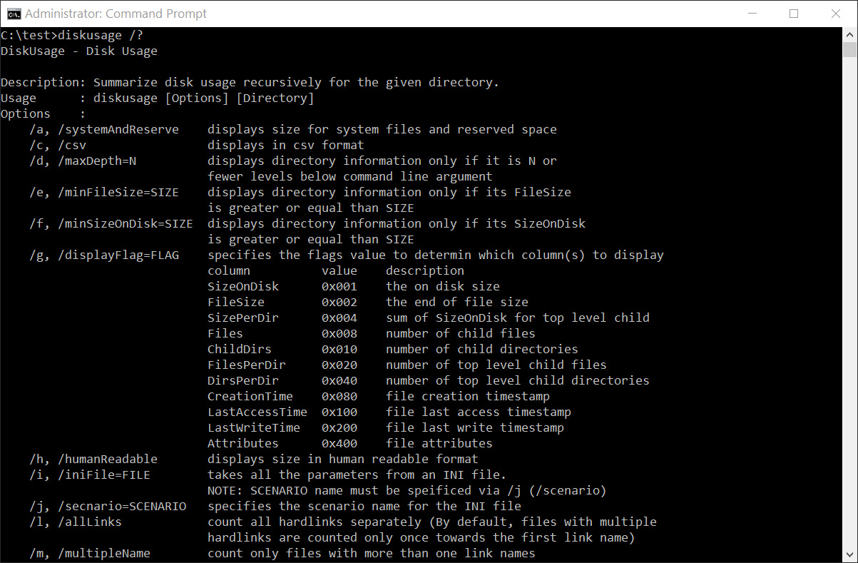 Windows 10 to get a built-in command-line disk space analyzer