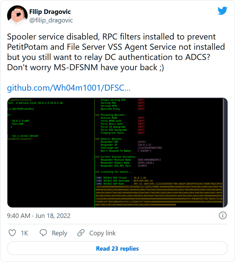 New DFSCoerce NTLM Relay attack allows Windows domain takeover