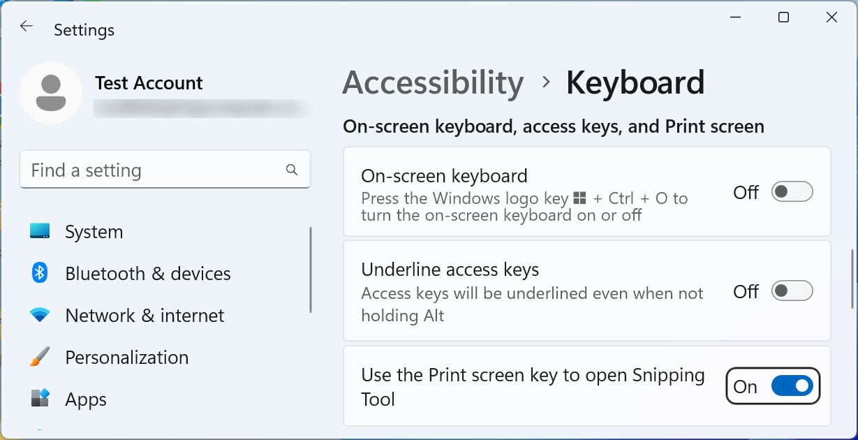 Windows 11 Changing Print Screen To Open Snipping Tool By Default ... Windows 11 Changing Print Screen To Open Snipping Tool By Default ...