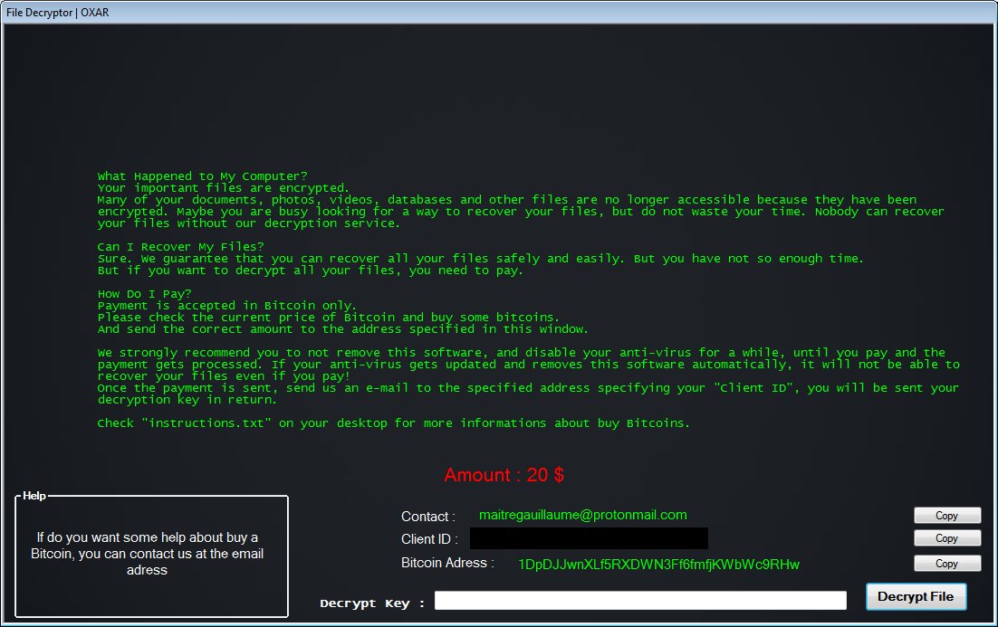 The Week in Ransomware - August 25th 2017 - Crysis & Ransomware Builders
