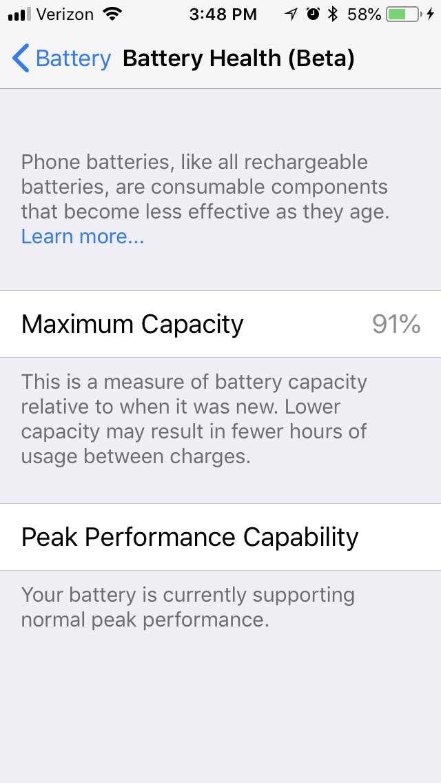 Apple Releases The "Battery Health" Beta Diagnostic Tool in iOS 11.3