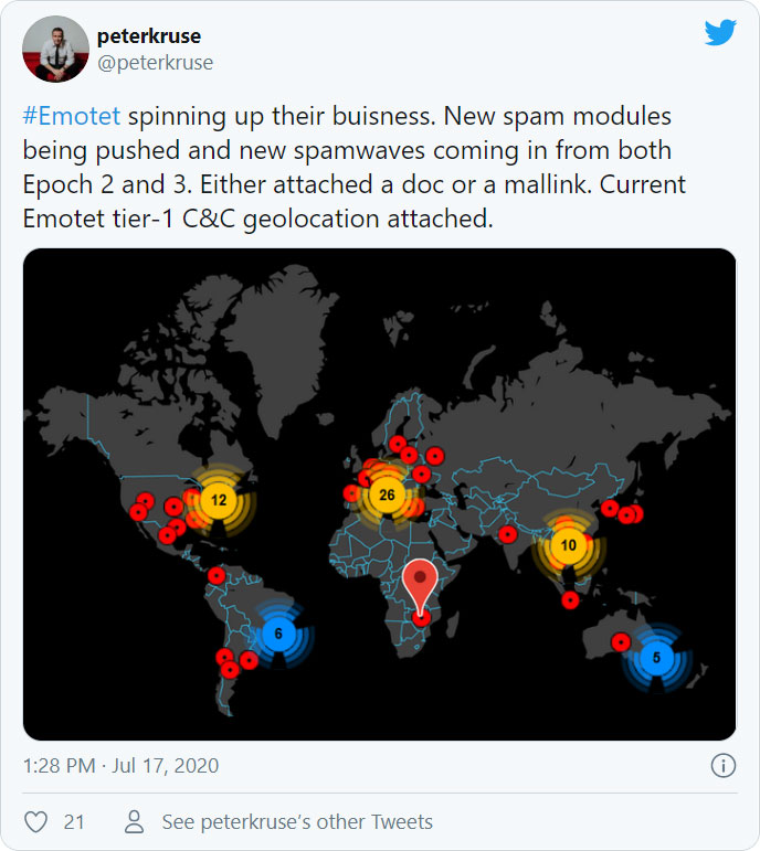 Emotet spam trojan surges back to life after 5 months of silence
