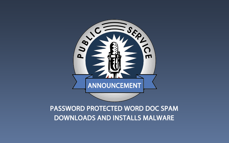 Psa Dont Open Spam Containing Password Protected Word Docs