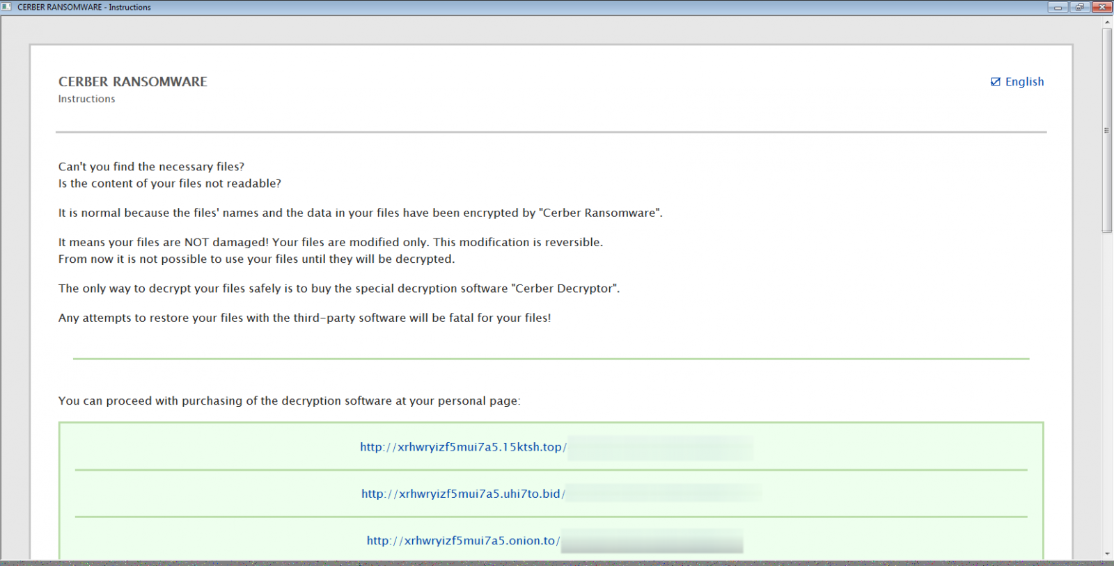 Cerber Ransomware switches to a Random Extension and Ends Database ...