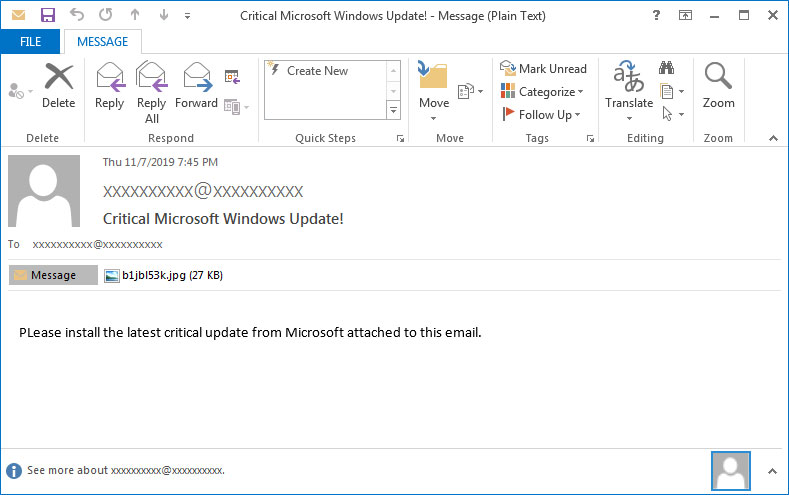 Critical Windows Update Spam Fails at Delivering Ransomware