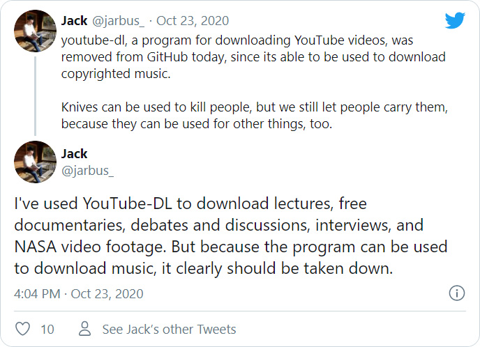 YouTube-dl removed from GitHub after RIAA DMCA notice