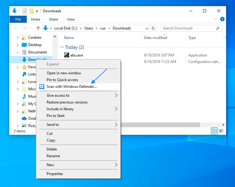 How To Use Windows Defender To Scan A Folder For Malware