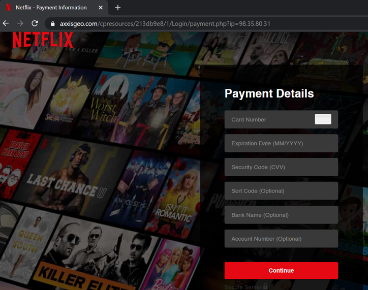Netflix credential phishing hides behind working CAPTCHA
