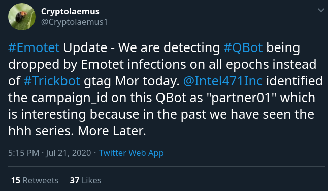 Emotet botnet is now heavily spreading QakBot malware