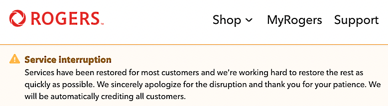 Massive Rogers outage caused by a maintenance update