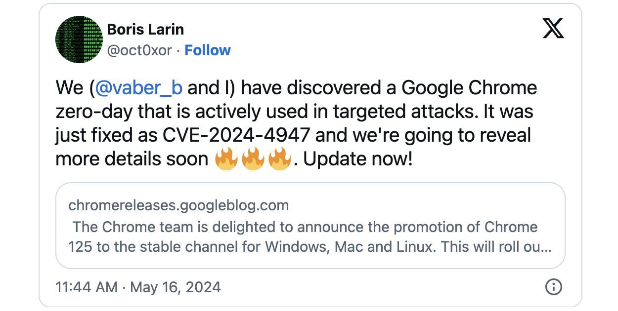 Google fixes third actively exploited Chrome zero-day in a week Google fixes third actively exploited Chrome zero-day in a week