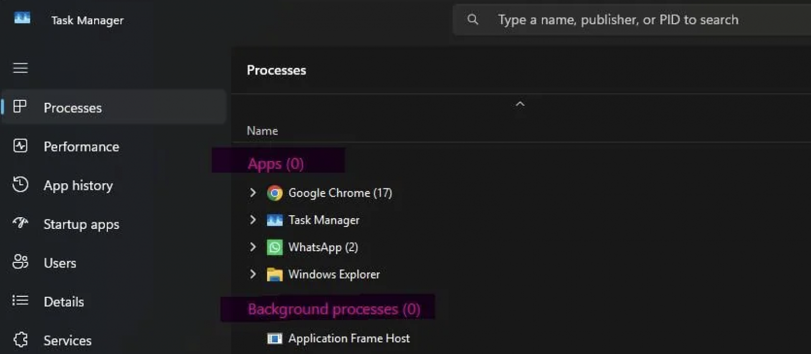 Windows 11 Task Manager bug shows wrong number of running processes Windows 11 Task Manager bug shows wrong number of running processes