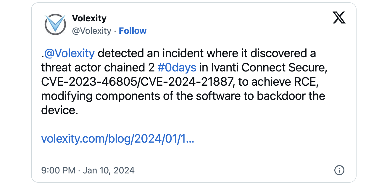 Ivanti warns of Connect Secure zero-days exploited in attacks Ivanti warns of Connect Secure zero-days exploited in attacks