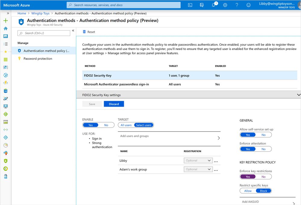 Microsoft Azure AD FIDO2 Passwordless Sign-In in Public Preview
