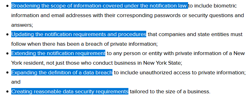 New York Passes Law to Update Data Breach Notification Requirements