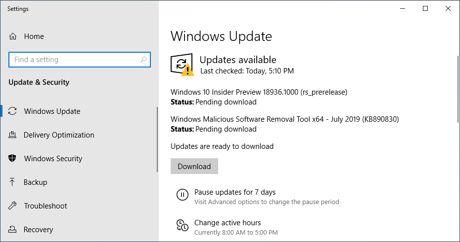 Windows 10 20H1 Build 18936 Released With Passwordless Sign-in