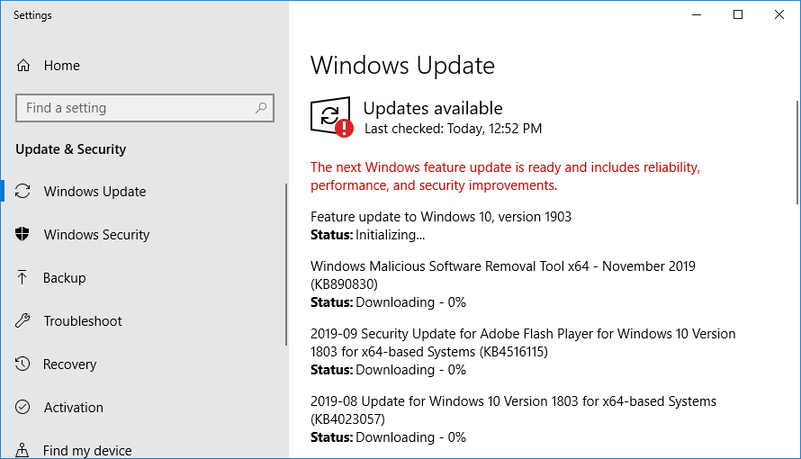 Microsoft Auto-Updating Windows 10 1803 Devices to May 2019 Update