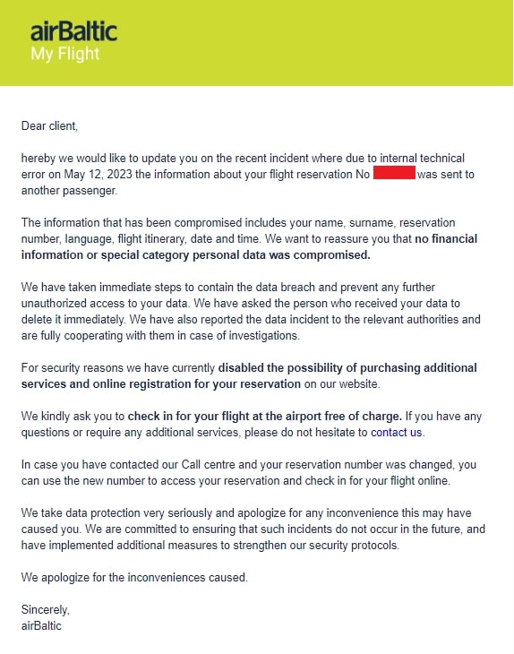 Airline exposes passenger info to others due to a 'technical error'