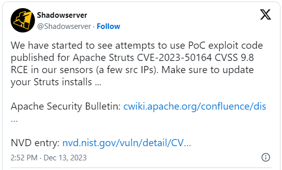 Hackers are exploiting critical Apache Struts flaw using public PoC Hackers are exploiting critical Apache Struts flaw using public PoC