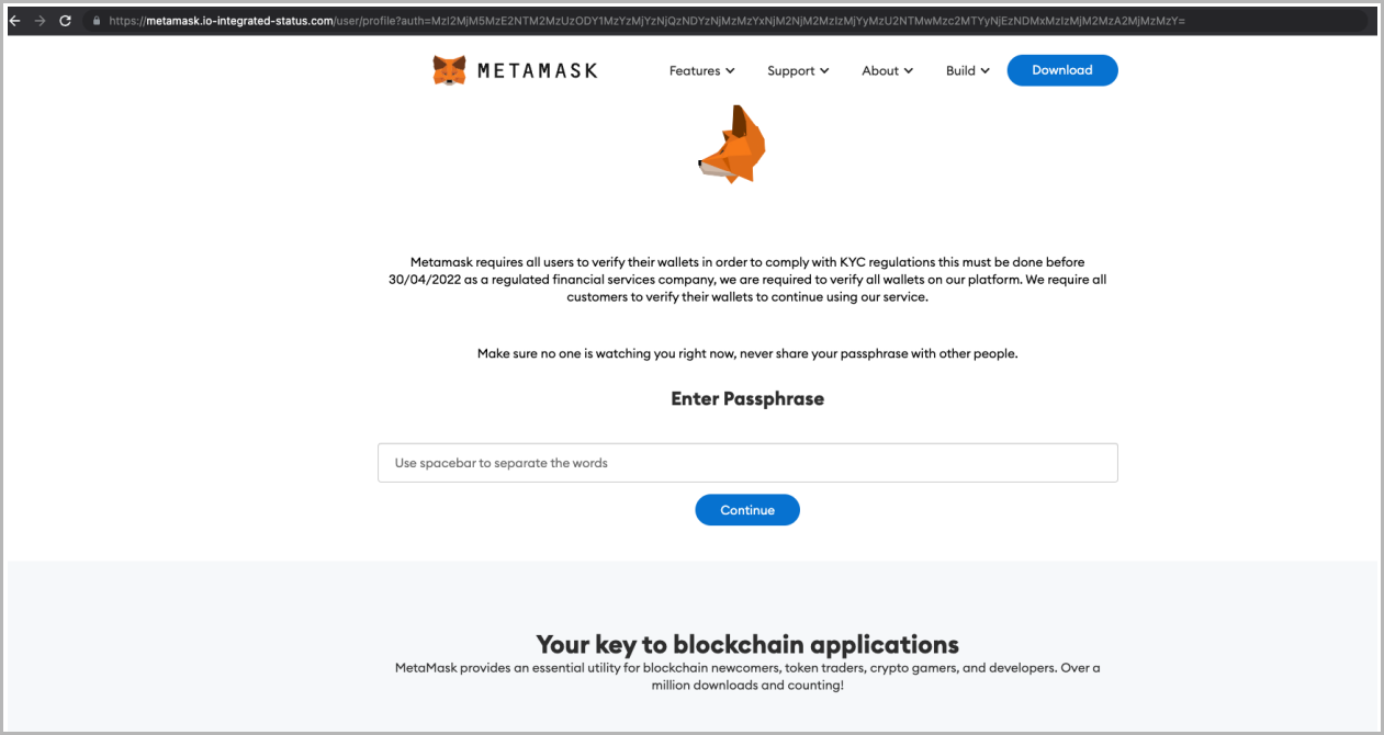 New MetaMask phishing campaign uses KYC lures to steal passphrases