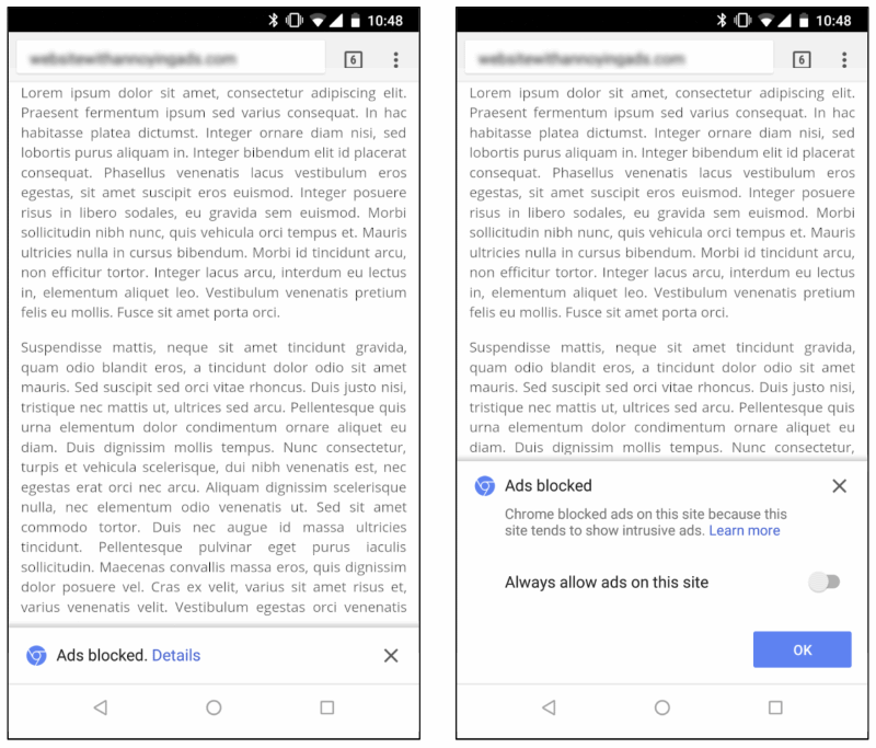 Chrome's New Ad Blocker Settings [Images]