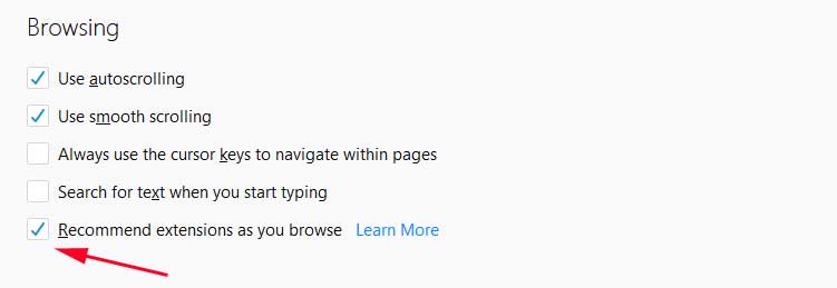 Mozilla Firefox Adding Setting to Disable Recommended Extensions Mozilla Firefox Adding Setting to Disable Recommended Extensions