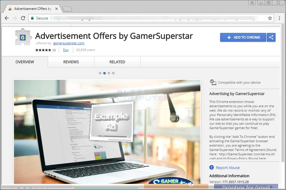 Remove the Advertisement Offers by GamerSuperstar Adware Extension