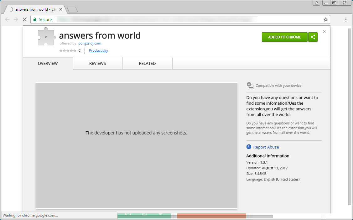 Remove the Answers from world Chrome Extension