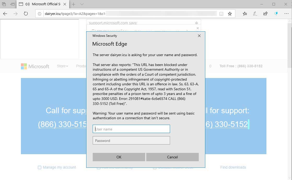 Remove the Blocked by US Government Authority Tech Support Scam