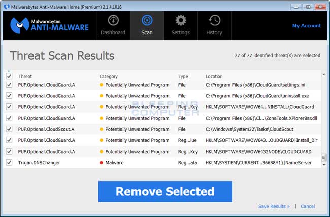 Cloudscout Ads and CloudGuard Removal Guide