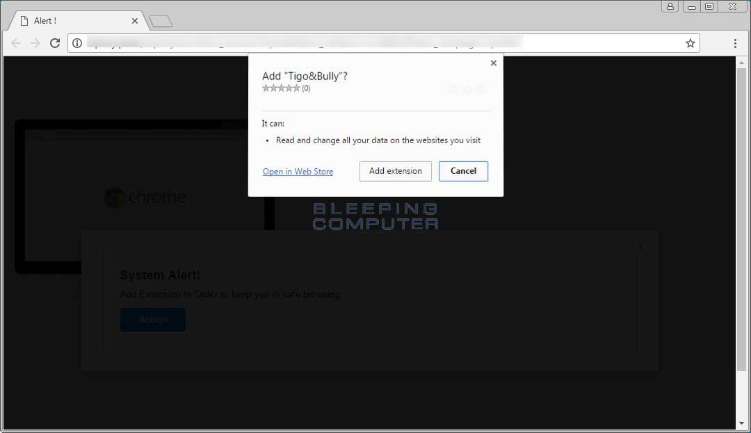 Remove the Add Extension to keep you in safe browsing PopUp