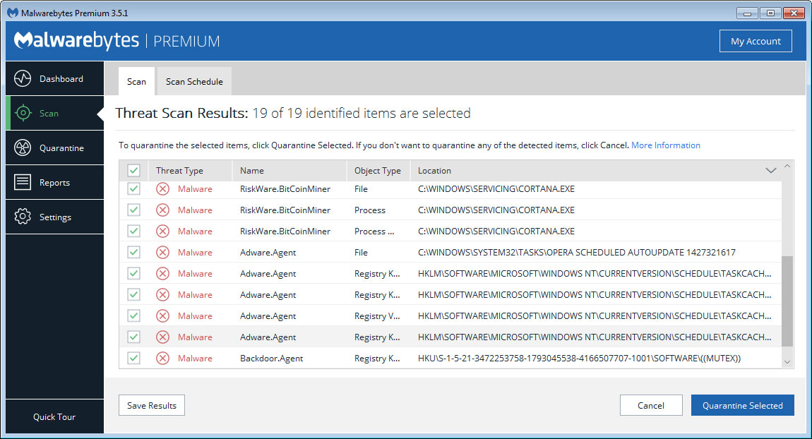 Remove the Cortana.exe Miner Trojan