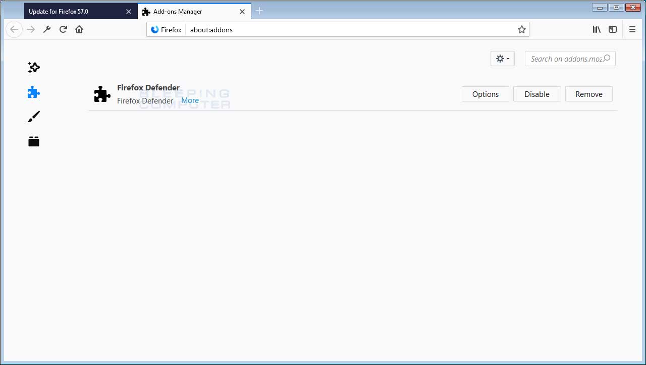 Remove the Firefox Defender Adware Addon Remove the Firefox Defender Adware Addon