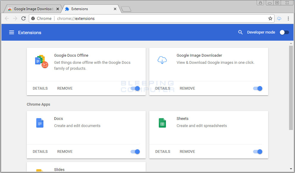 Remove the Google Image Downloader Chrome Extension Remove the Google Image Downloader Chrome Extension