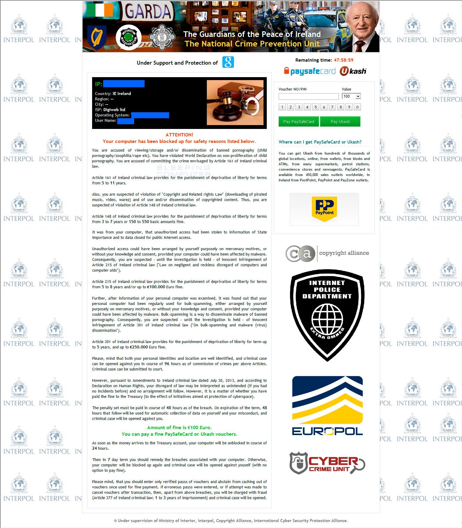 Guardians of the Peace of Ireland Ransomware Remove