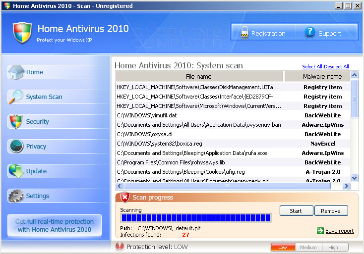 Remove Home Antivirus 2010 (Uninstall Guide)