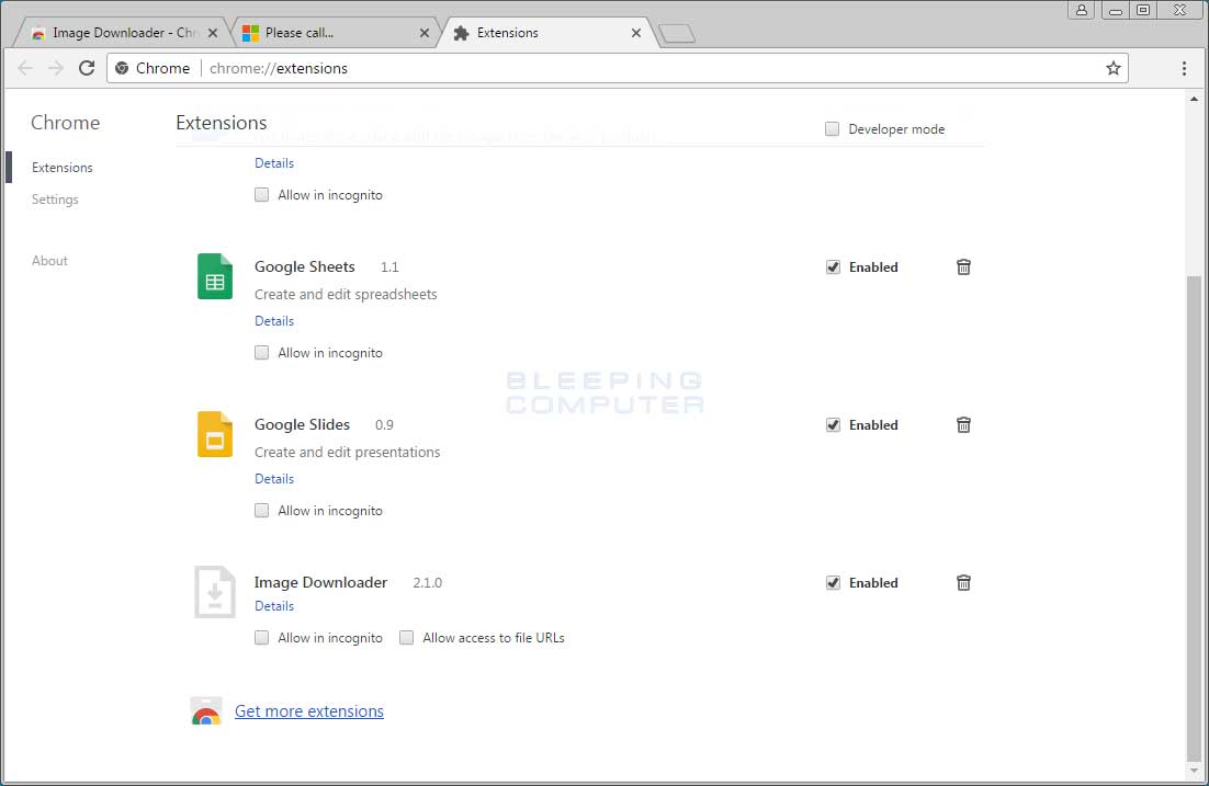 Remove the Image Downloader Chrome Adware Extension