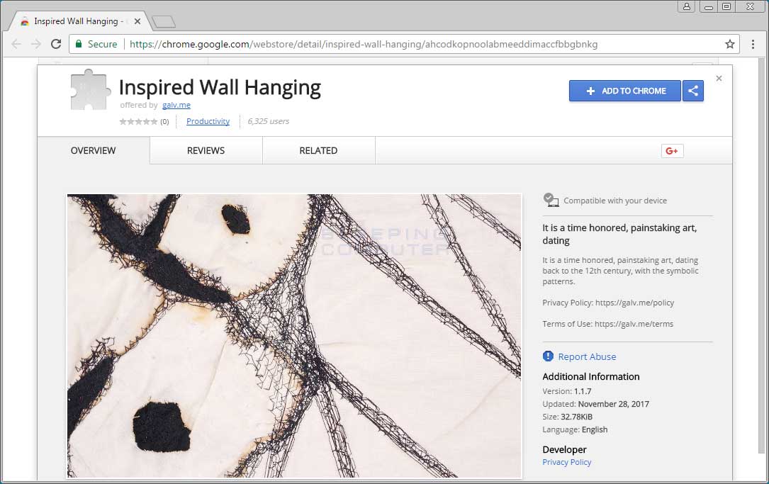 Remove the Inspired Wall Hanging Chrome Extension