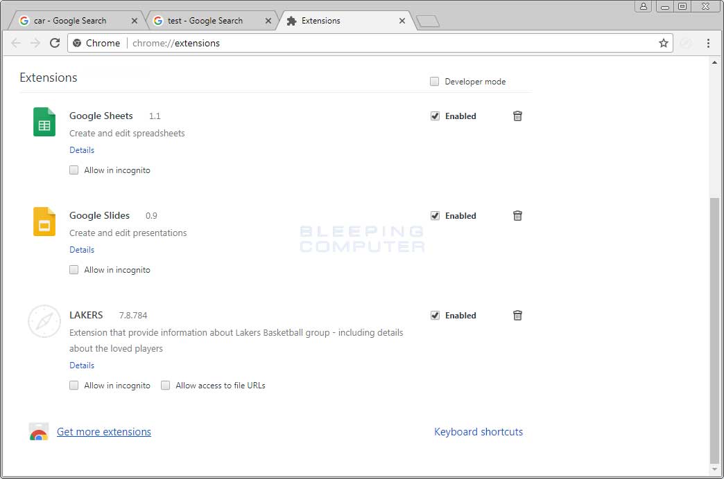 Remove the Lakers Chrome Extension & Dyaform Ads