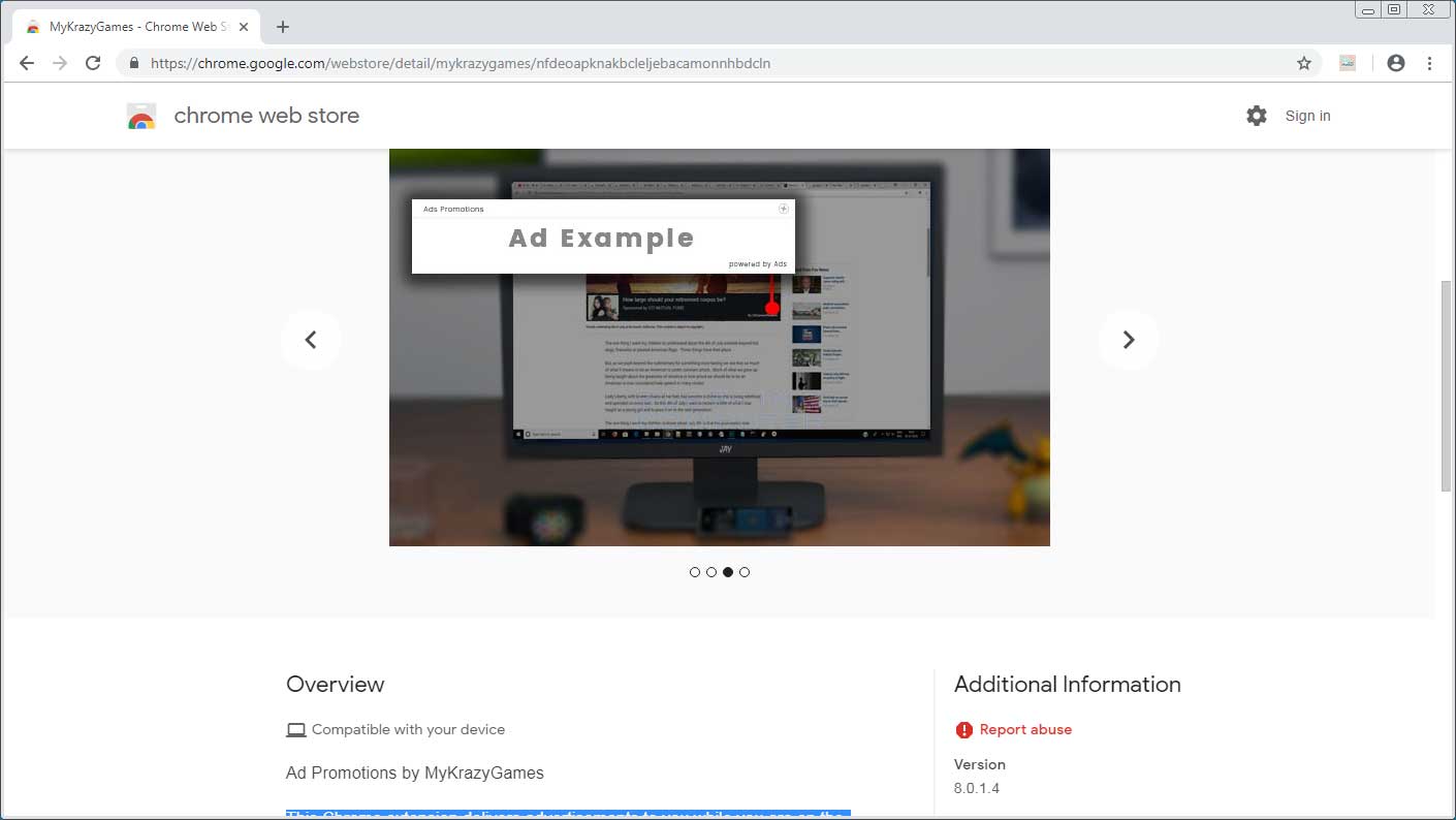 Remove the MyKrazyGames Chrome Adware Extension