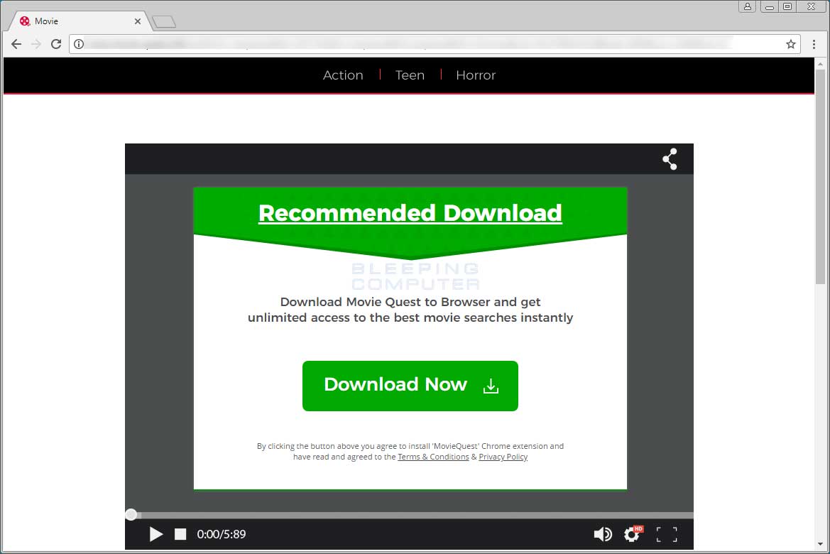 Remove the Movie-Quest.info Chrome Extension