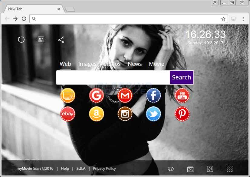 Remove the myMovie Start Google Chrome Extension