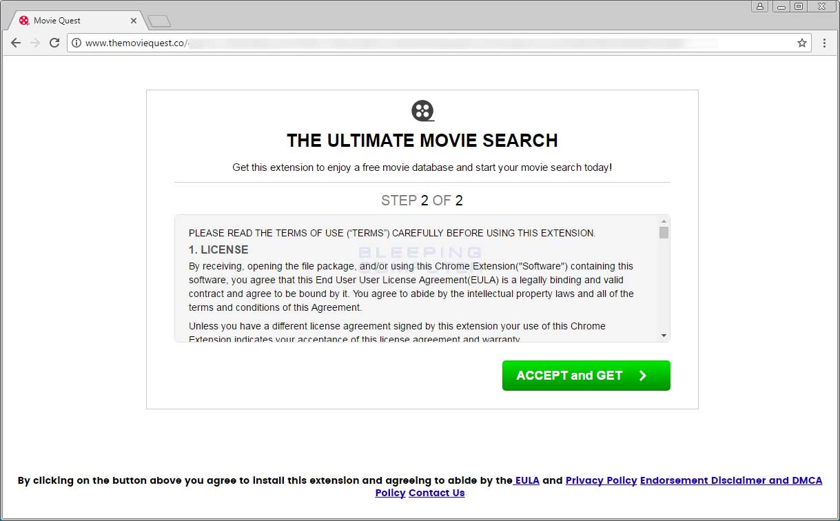 Remove the TheMovieQuest.co Chrome Extension