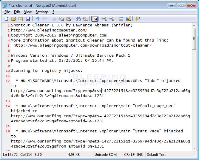 Oursurfing.com Browser Hijacker Removal Guide