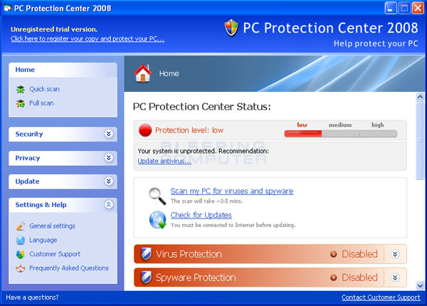 How to remove PC Protection Center 2008 (Uninstall Instructions)